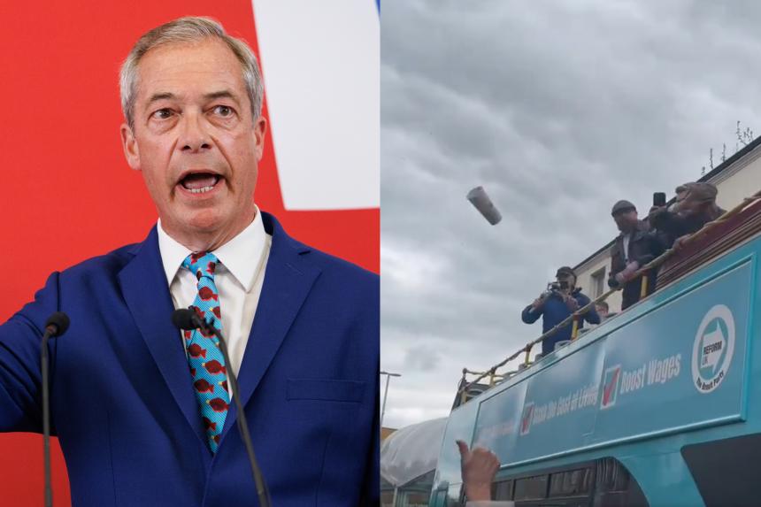 Man throws object at British right-wing leader Nigel Farage | The ...
