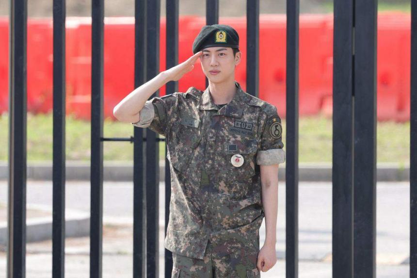 BTS star Jin finishes South Korean military service | The Straits Times