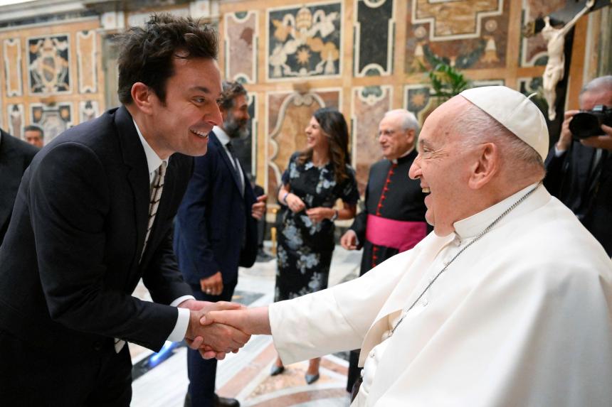 Playful pope jokes with world’s comedians ahead of G-7 address | The ...