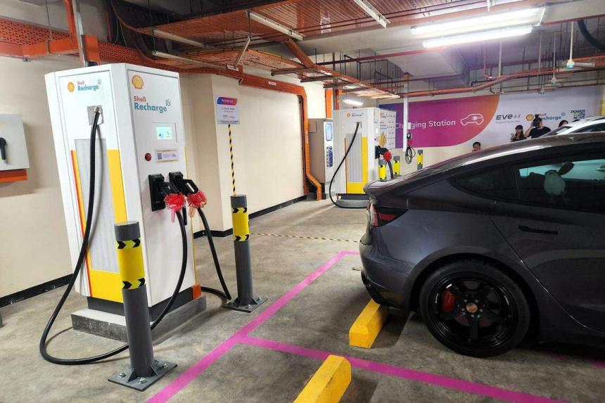 More fast EV chargers to be installed at public carparks by 2025 | The ...