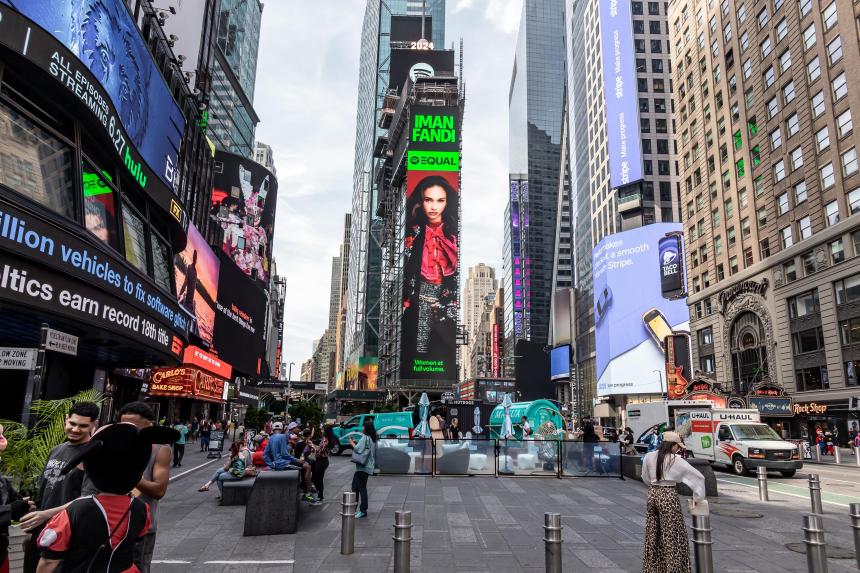 Singaporean singer Iman Fandi appears on NYC’s Times Square billboard ...