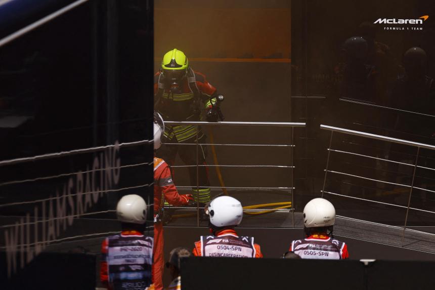 McLaren team member taken to hospital after Spanish GP fire | The ...