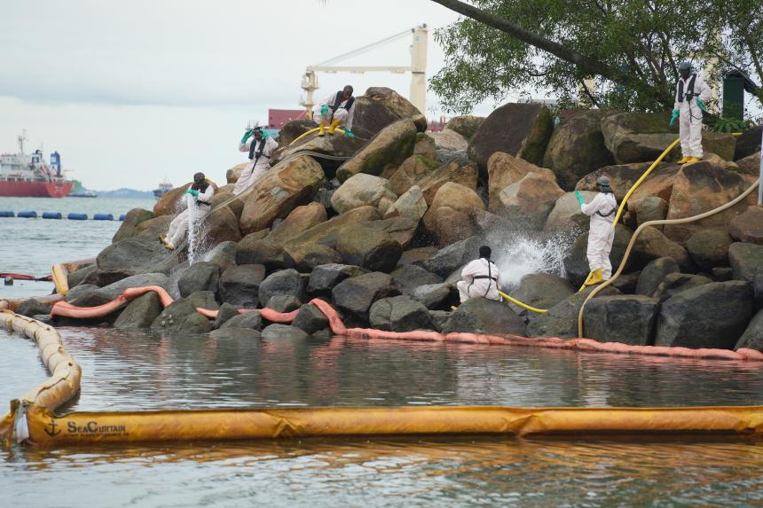 Removal of oil from seas, beaches nearly completed; cleanup of spill ...