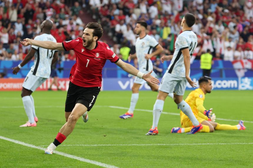 Newcomers Georgia shock Portugal 2-0 to advance at Euro 2024 | The ...