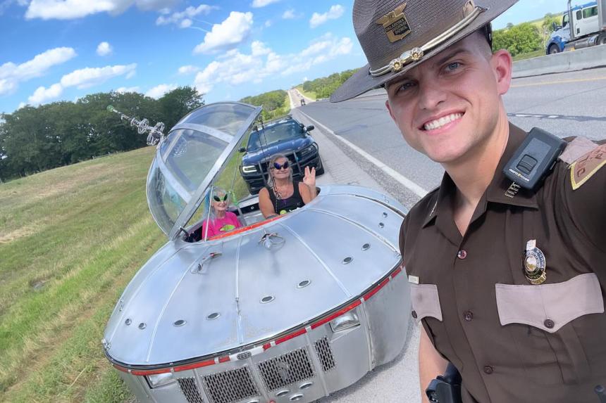 ‘UFO car’ in the US pulled over again by the authorities | The Straits ...