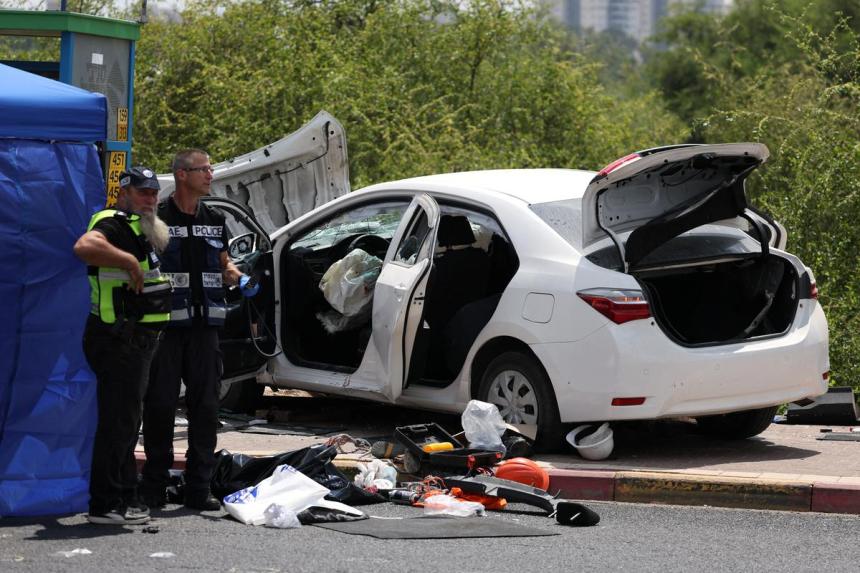 Four people wounded in car ramming attack in central Israel | The ...