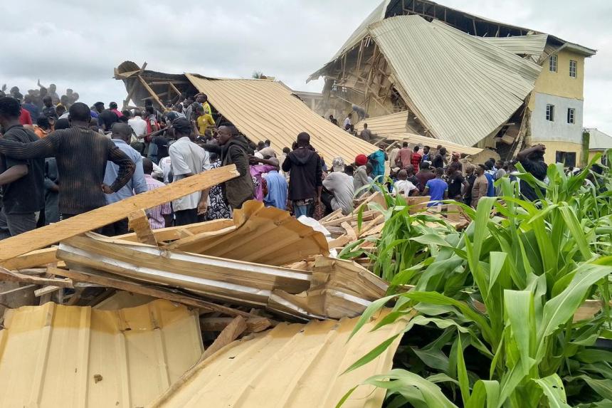 Nigerian school building collapses killing 22 people, Sky News says ...