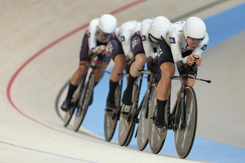 Gold at last as United States win women’s cycling team pursuit by ...