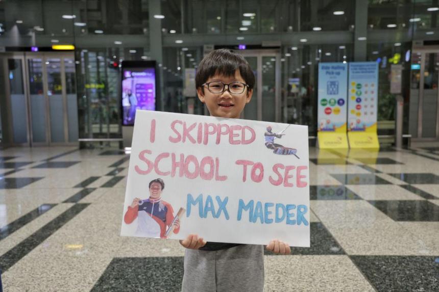 ‘Welcome home Max!’: S’pore’s Olympic bronze medallist Max Maeder ...