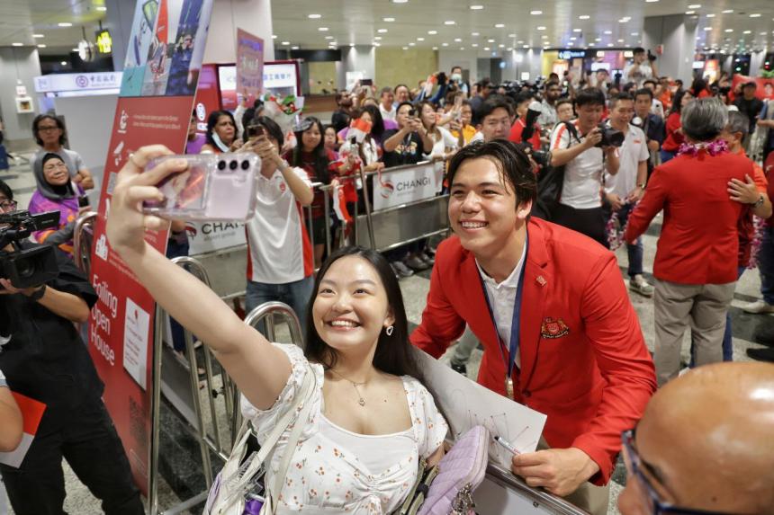 ‘Welcome home Max!’: S’pore’s Olympic bronze medallist Max Maeder ...