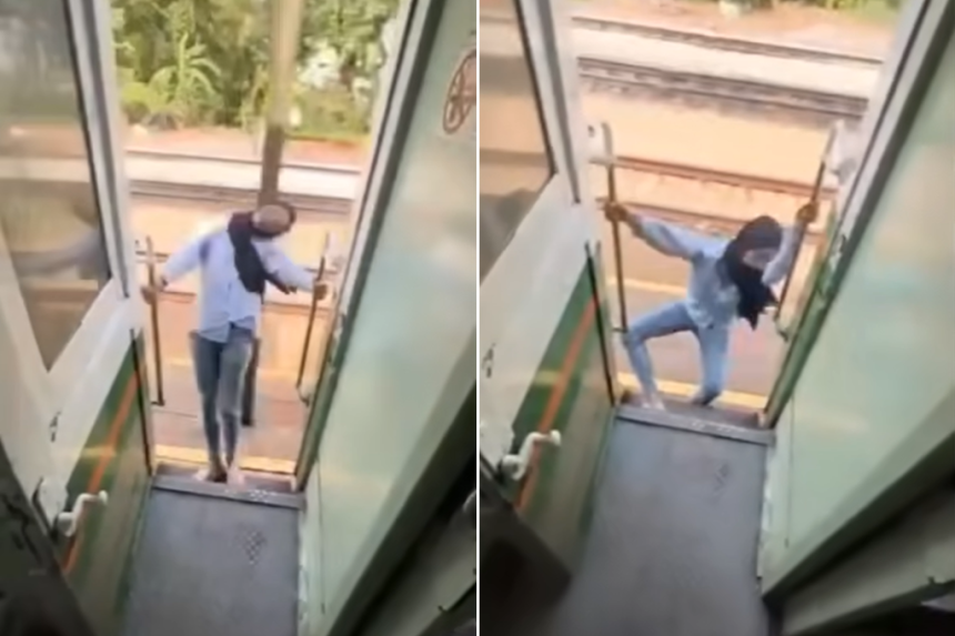 Woman’s head strikes pole after she leans out of moving train in ...