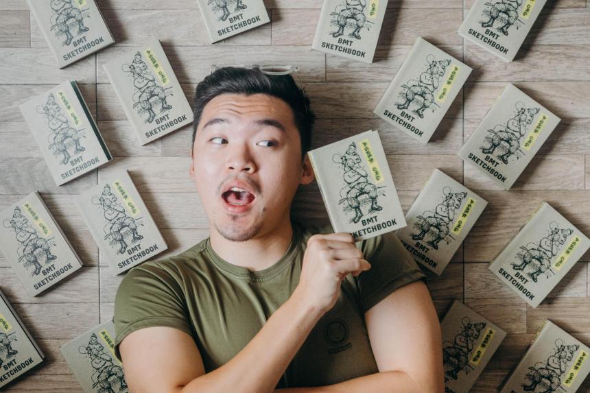 He did BMT twice: Asher Ong on his best-selling BMT Sketchbook | The Straits Times