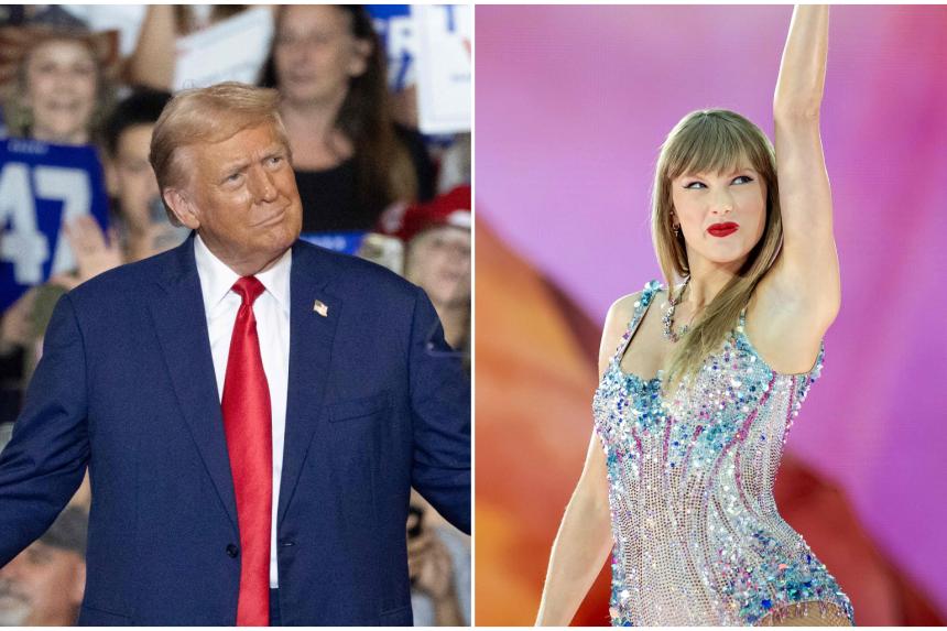 Trump shares doctored images showing Taylor Swift support | The Straits ...