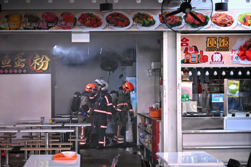 About 40 people evacuated after fire breaks out at Tampines coffee shop ...