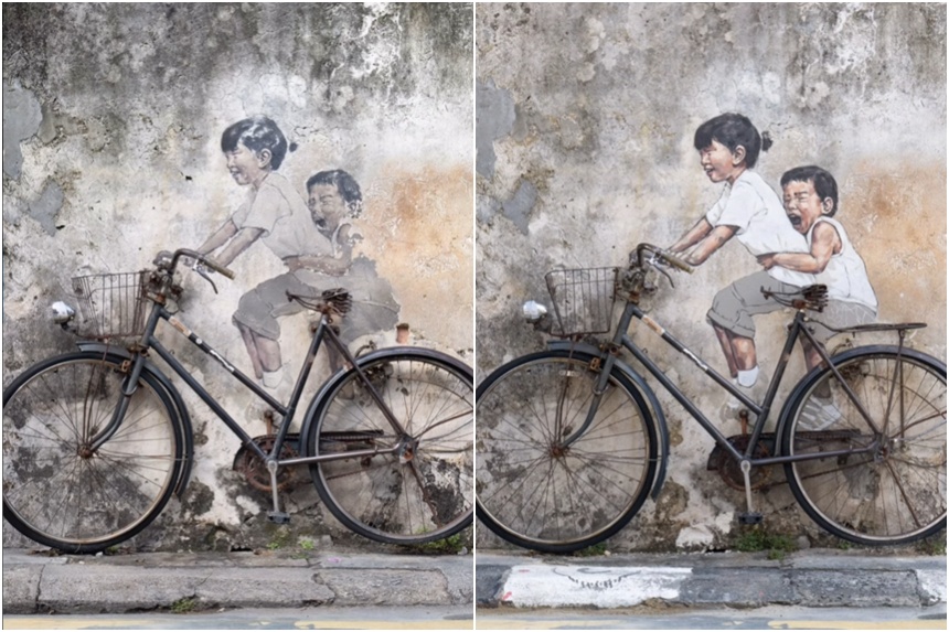 Four iconic Penang murals restored by Lithuanian artist Ernest Zacharevic after 12 years | The ...