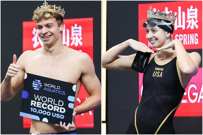 Leon Marchand and Kate Douglass are king and queen of Swimming World ...
