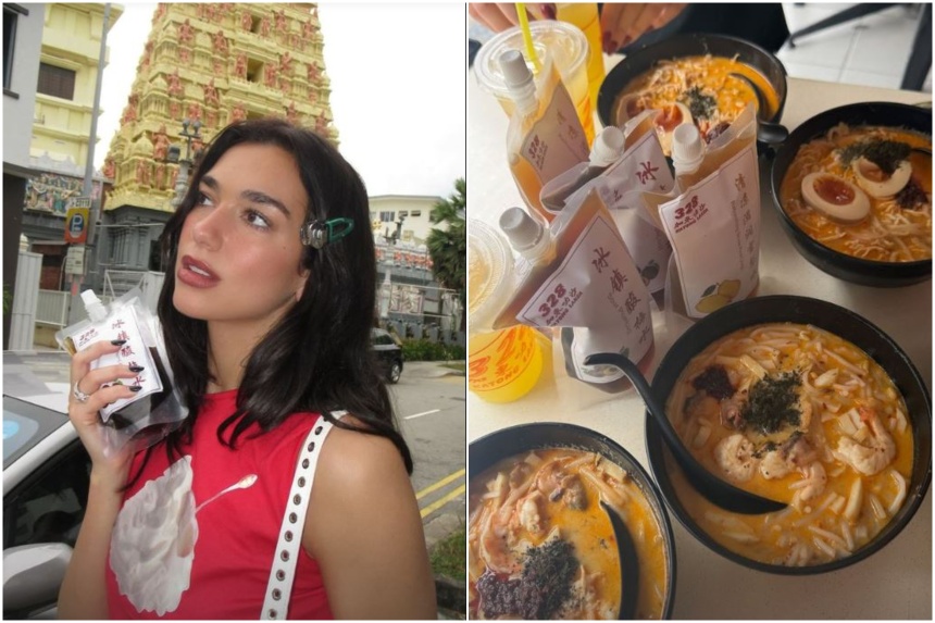 Pop star Dua Lipa running on sour plum juice, chilli crab and laksa ...