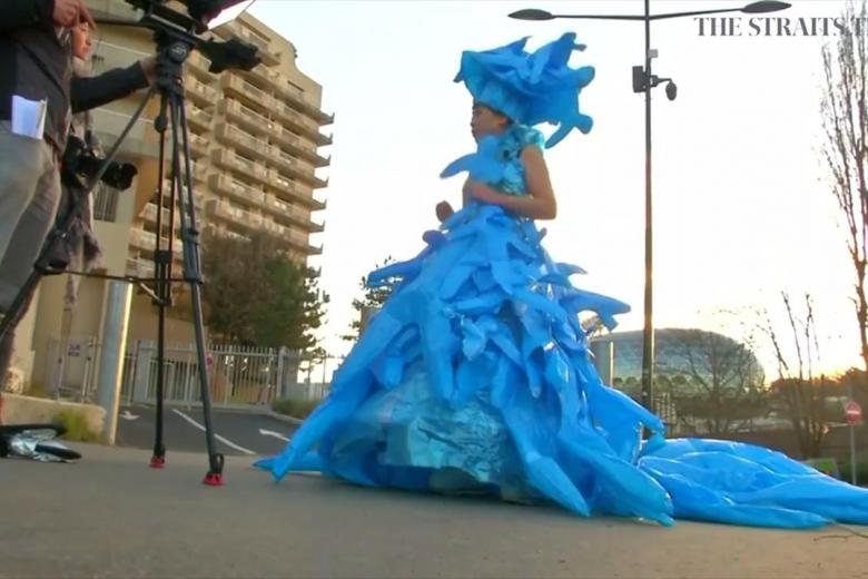 Biodegradable dress shows support for climate pact | The Straits Times