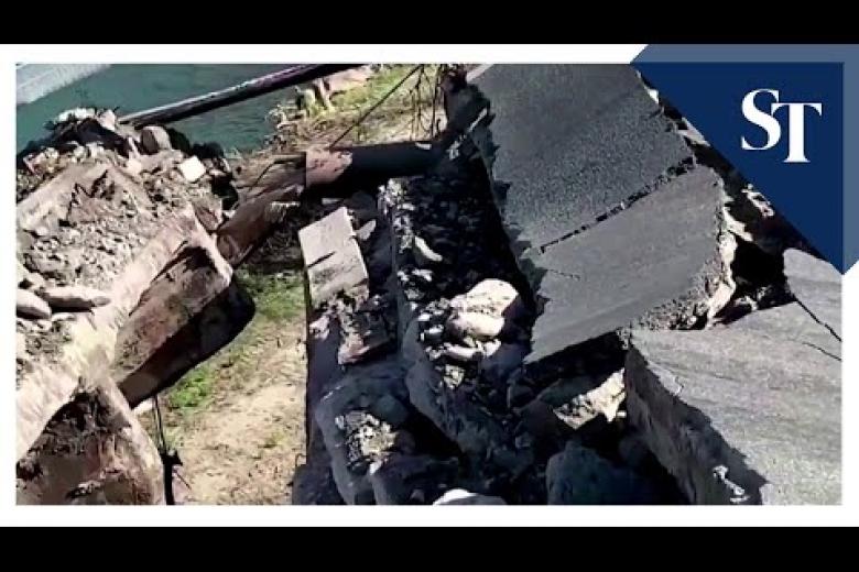 Roadbridge in north Italy collapses, two suffer minor injuries | The ...