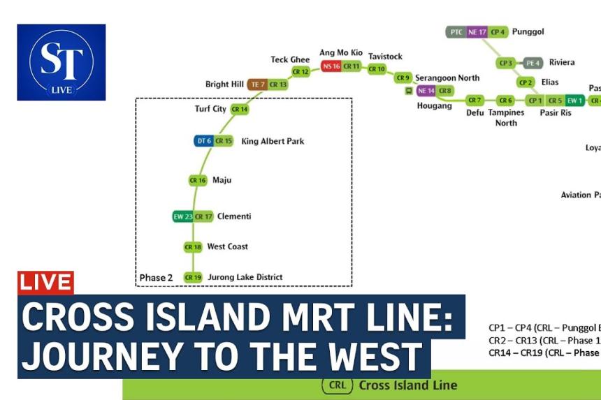Cross Island Line phase 2 to open by 2032 with 6 MRT stations, from ...