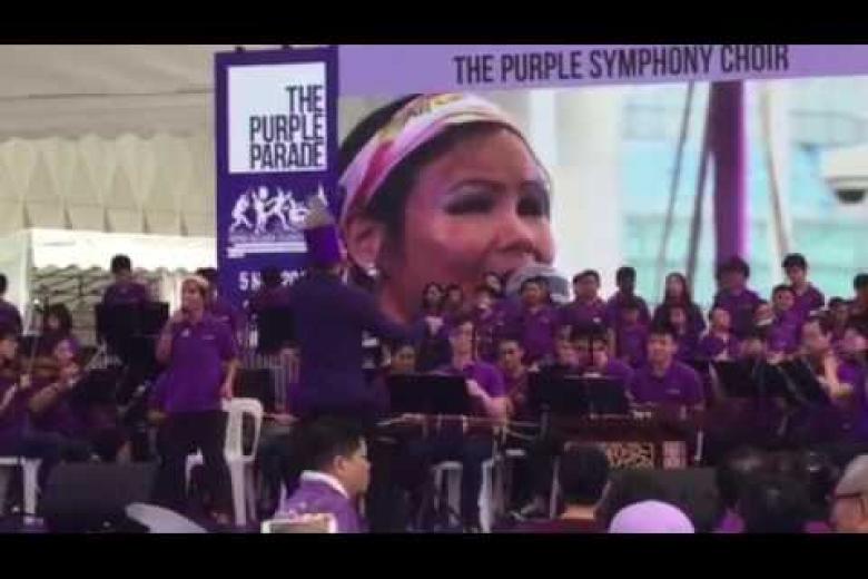 A Purple Parade at Suntec City to celebrate those with special needs ...
