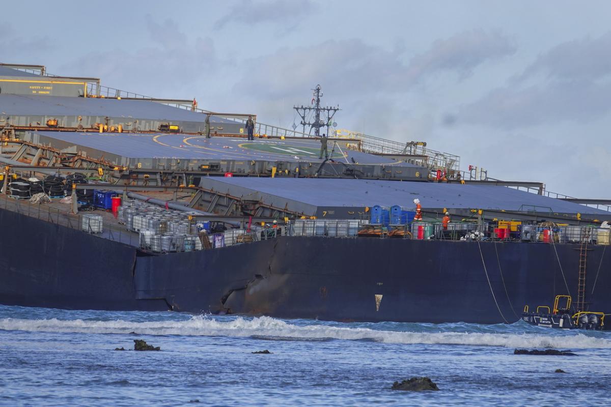 In Pictures: Oil spill from wrecked ship threatens marine life in ...