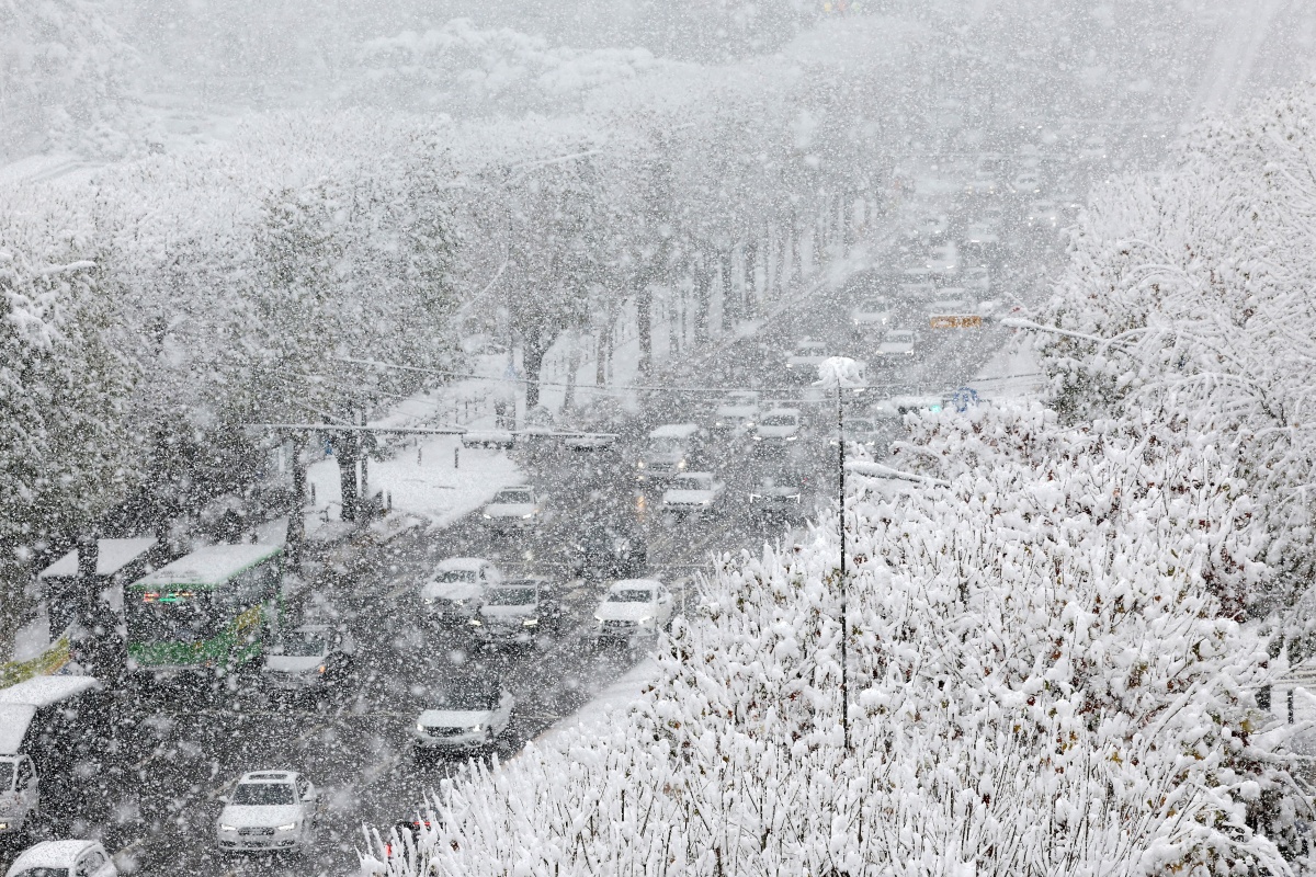 In Pictures: Seoul hit by record November snowfall | The Straits Times